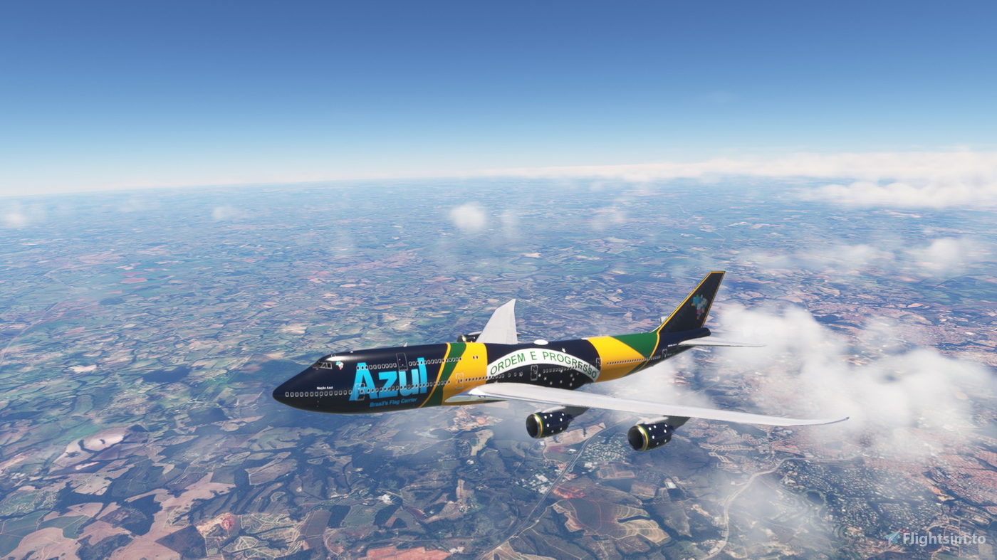 Asobo B747 8i Azul Big Bus 4K for Microsoft Flight Simulator | MSFS