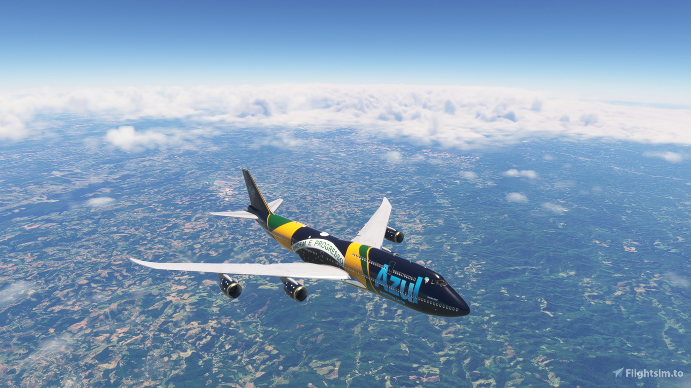 Asobo B747 8i Azul Big Bus 4K for Microsoft Flight Simulator | MSFS