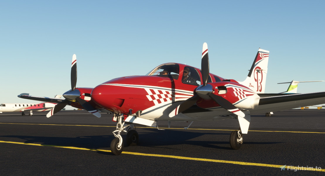 Asobo Beechcraft Baron G58 Checkered Flag 对于 Microsoft Flight Simulator | MSFS