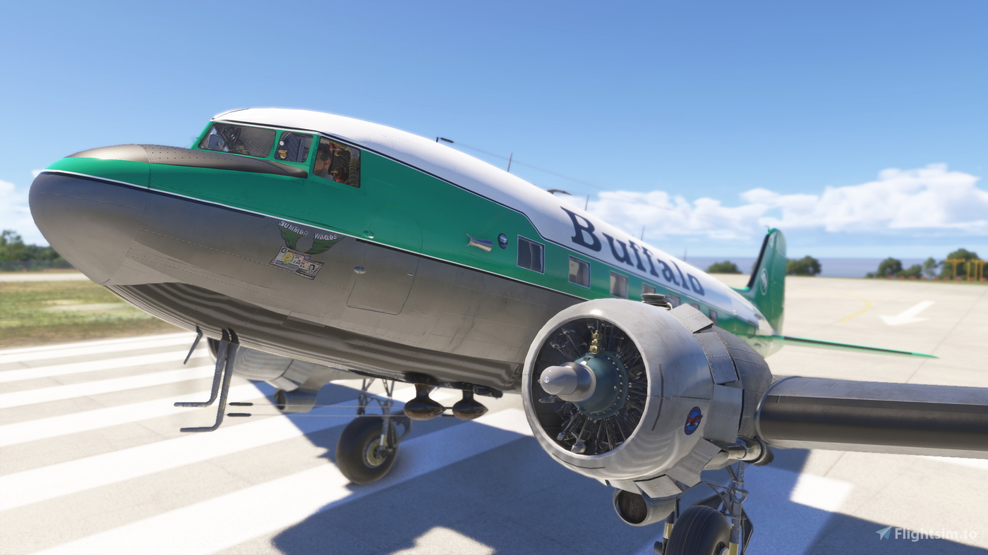 Asobo DC3 Buffalo Airways C-GPNR for MSFS2024, classic and retrofit cockpits のために Microsoft ...