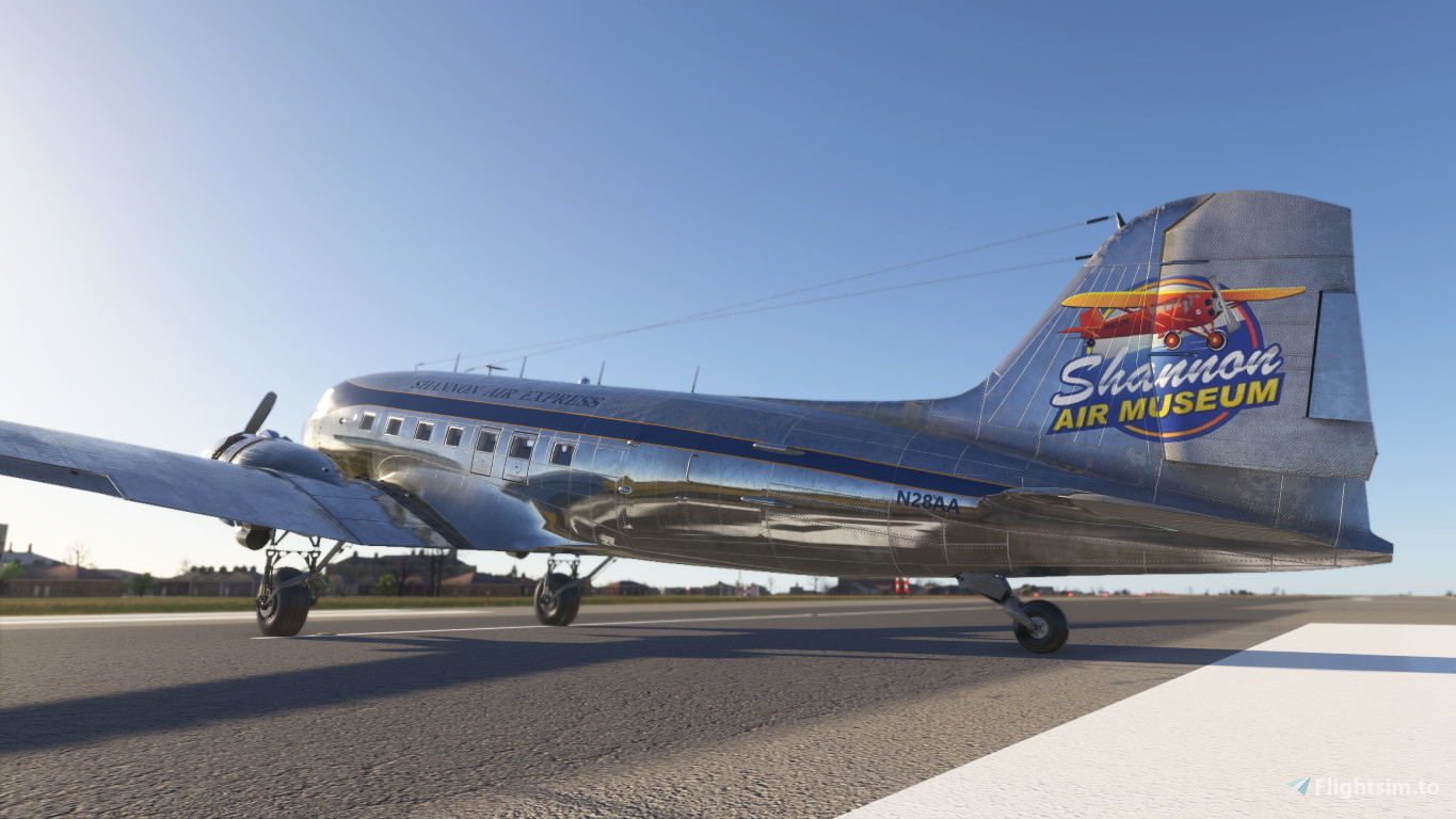Asobo DC3 Shannon Air Museum N28AA std and retrofit cockpits for ...