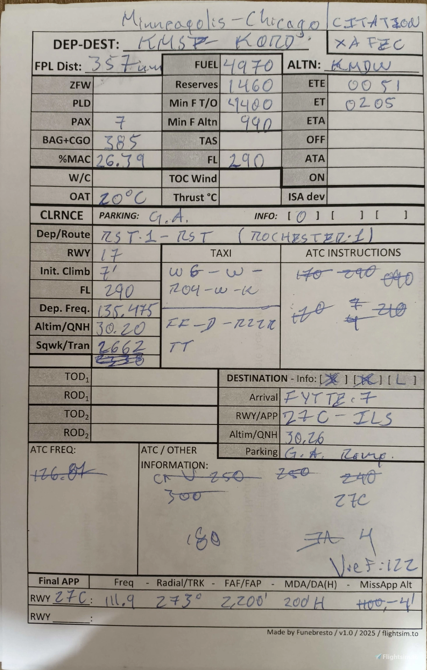 ATC / Flight Kneeboard - Notepad - Flight Notes IFR-VFR, for Vatsim ...