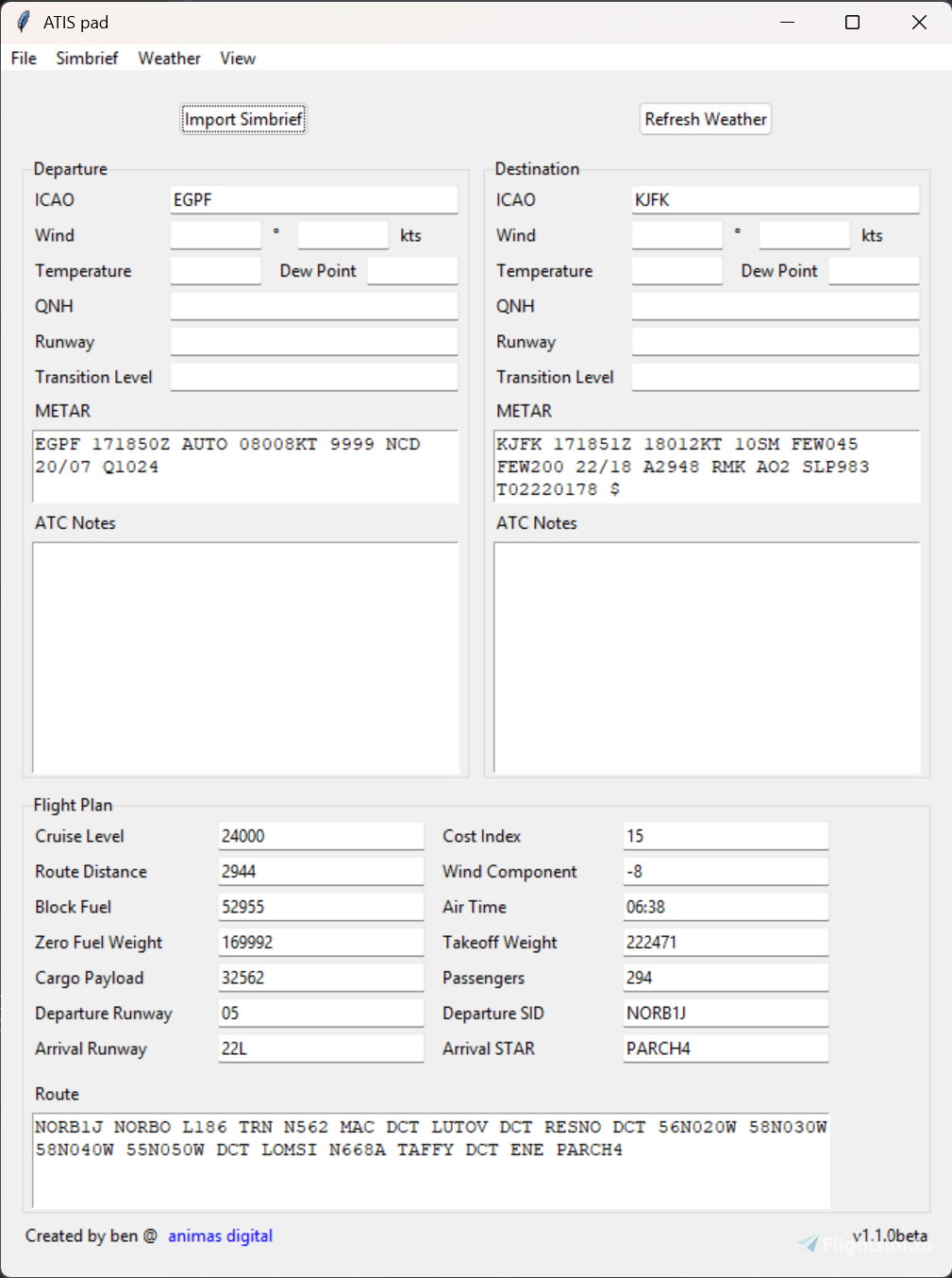 ATIS pad - Scratchpad utility app for ATC & weather data for Microsoft ...