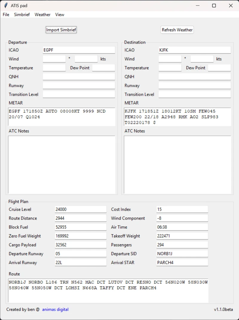 ATIS pad - Scratchpad utility app for ATC & weather data for Microsoft ...