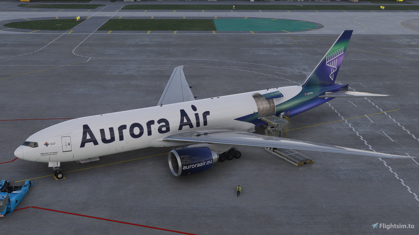 Aurora Air - PMDG 777-200F LN-CRJ "Hammerfest" pour Microsoft Flight Simulator | MSFS