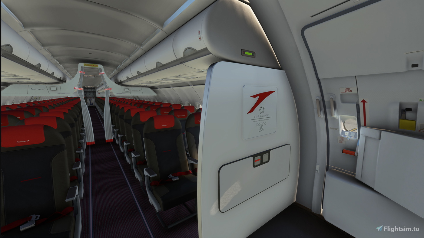 Austrian A320 OC Fleet Pack with custom cabins + EIS1 visual mod for Fenix A320 V2 [8K+4K] за ...