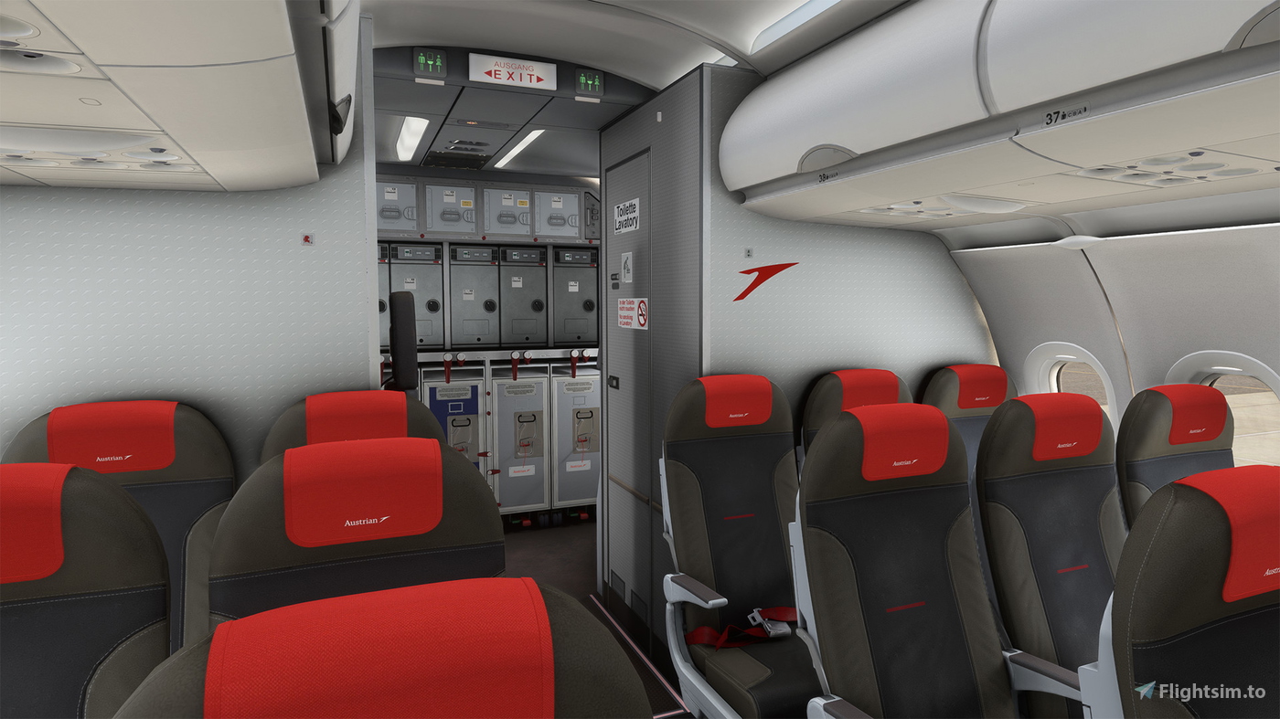 Austrian A321-100/200 Fleet Pack with cabin + EFB backgrounds for Fenix A321 [8K+4K] for ...