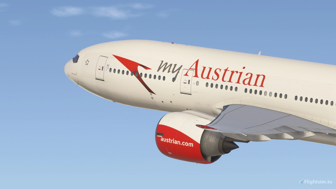 Austrian [OE-LPD] w/Cabin PMDG B777-200ER para Microsoft Flight Simulator | MSFS