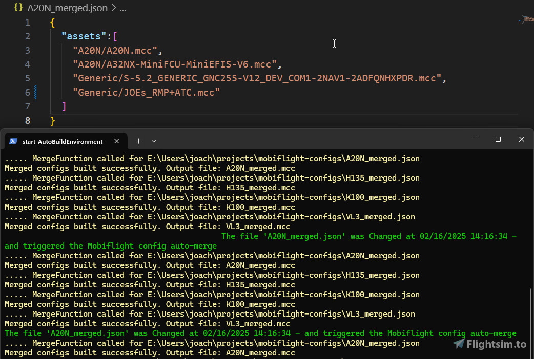 Auto merge Mobiflight configs for Microsoft Flight Simulator | MSFS