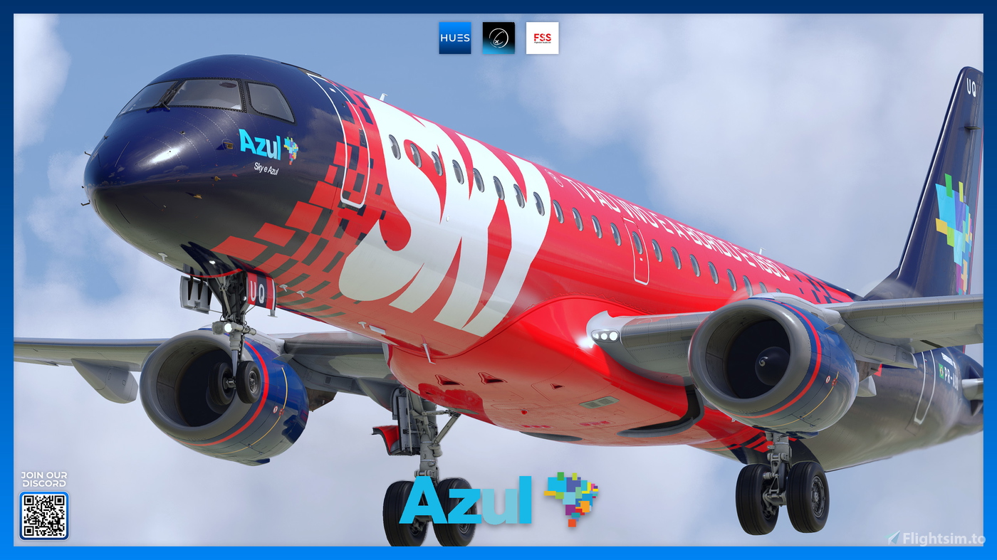 Azul 'Azul Sky' PR-AUQ | FSS E195 | 8K for Microsoft Flight Simulator | MSFS