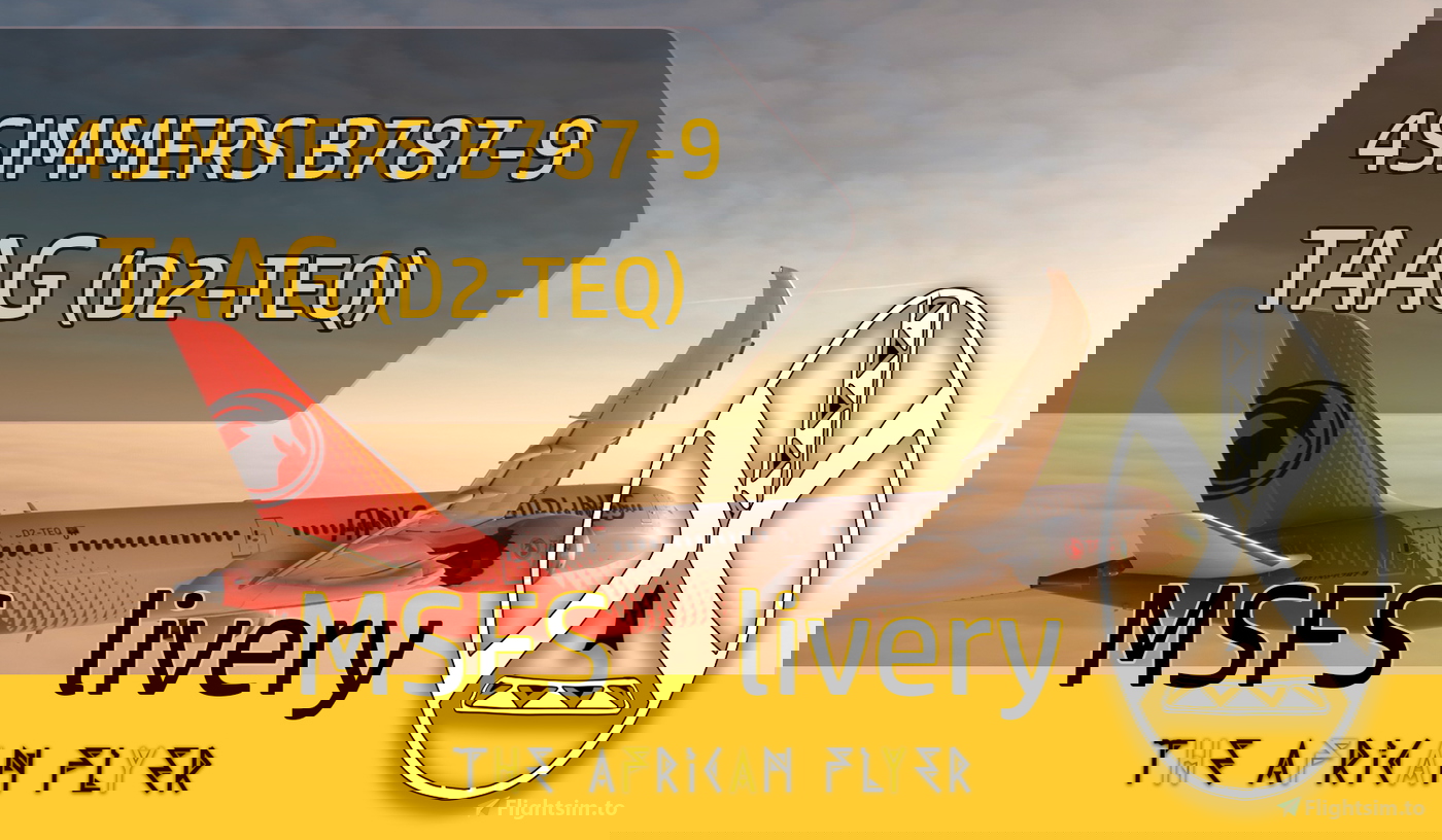 B787-9 TAAG (D2-TEQ) - livery for Microsoft Flight Simulator | MSFS