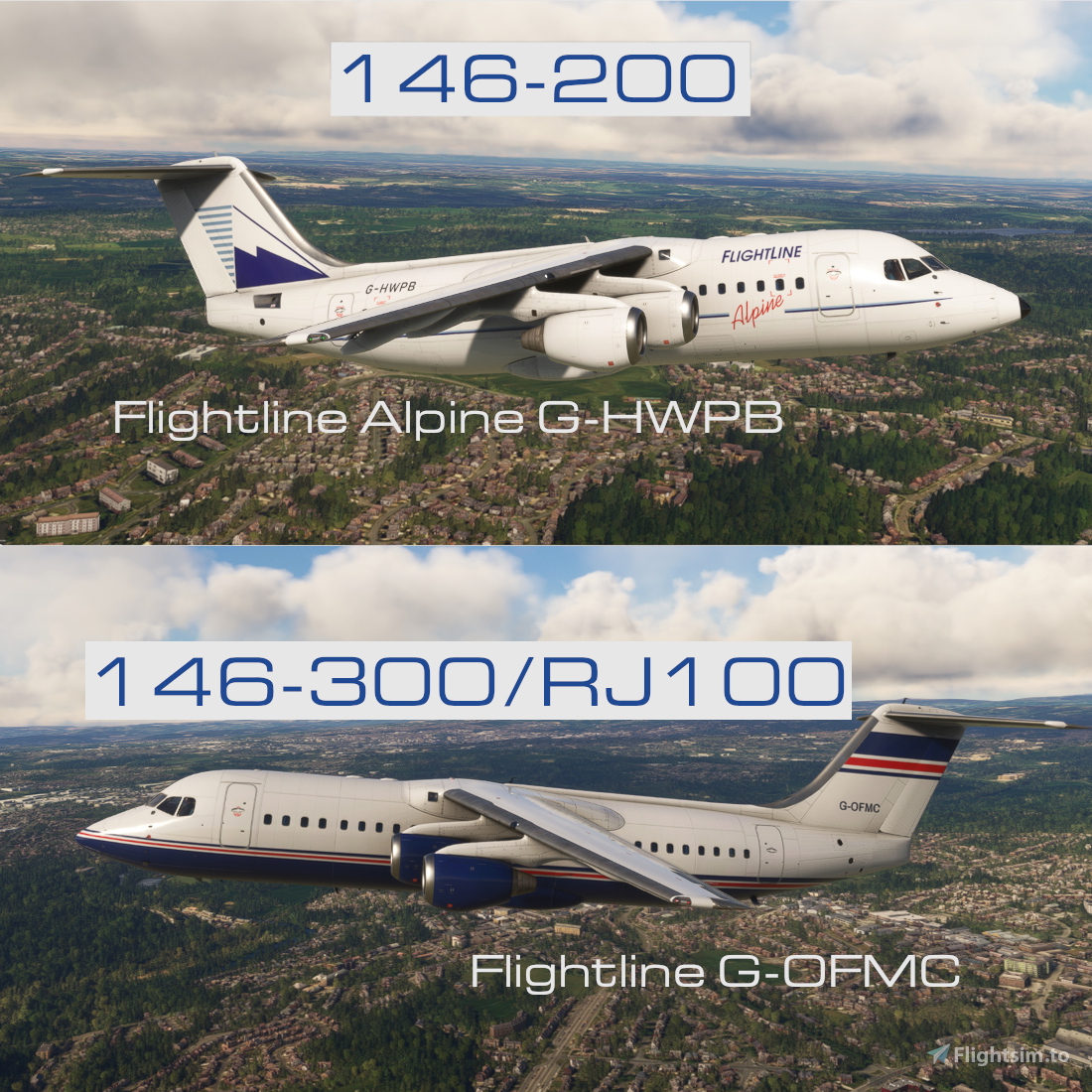 BAe RJ 100 and 146-200 Flightline UK Fleet for Microsoft Flight ...
