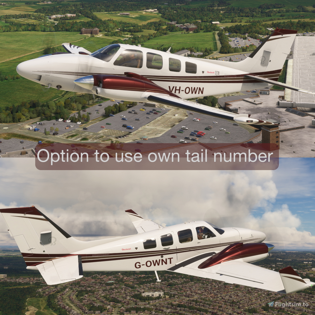 Beech Baron - G-CGLV for Microsoft Flight Simulator | MSFS