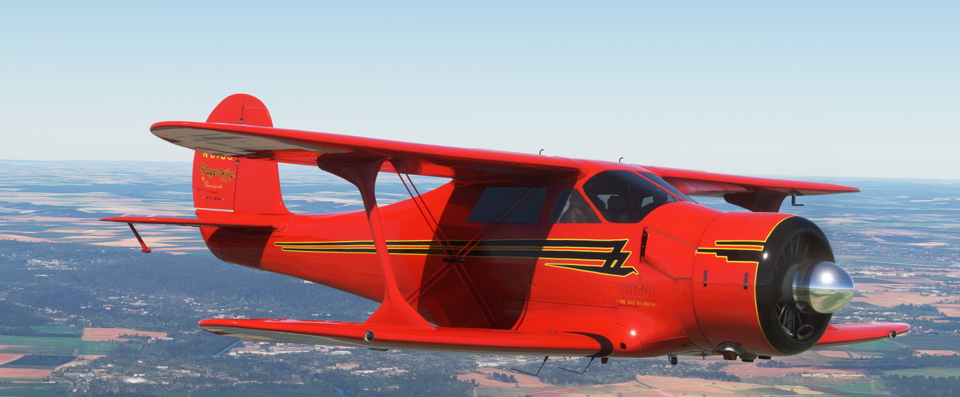 Beechcraft D17S Staggerwing NC16S for Microsoft Flight Simulator | MSFS