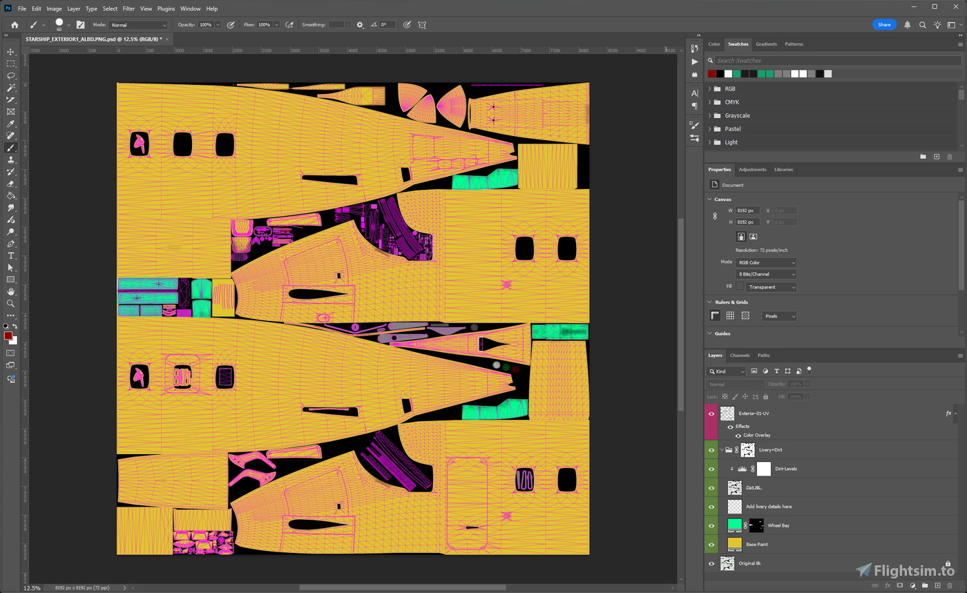 Black Square Starship Paintkit (2D PSD files, exterior textures) for ...