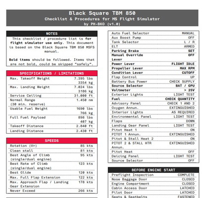 BAe Avro RJ Professional Checklist & Procedures Quickview for Microsoft ...