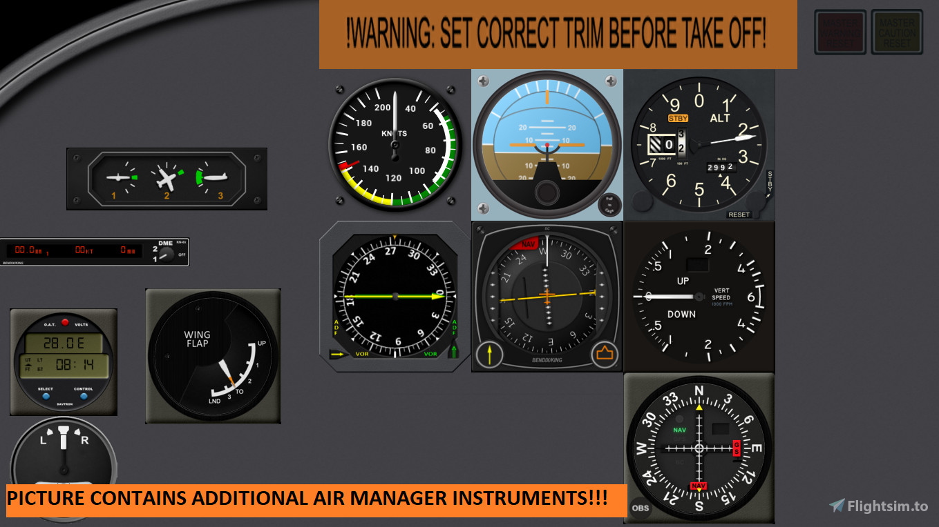 Blackbird Pilatus PC-6 Air Manager Instruments for Microsoft Flight ...