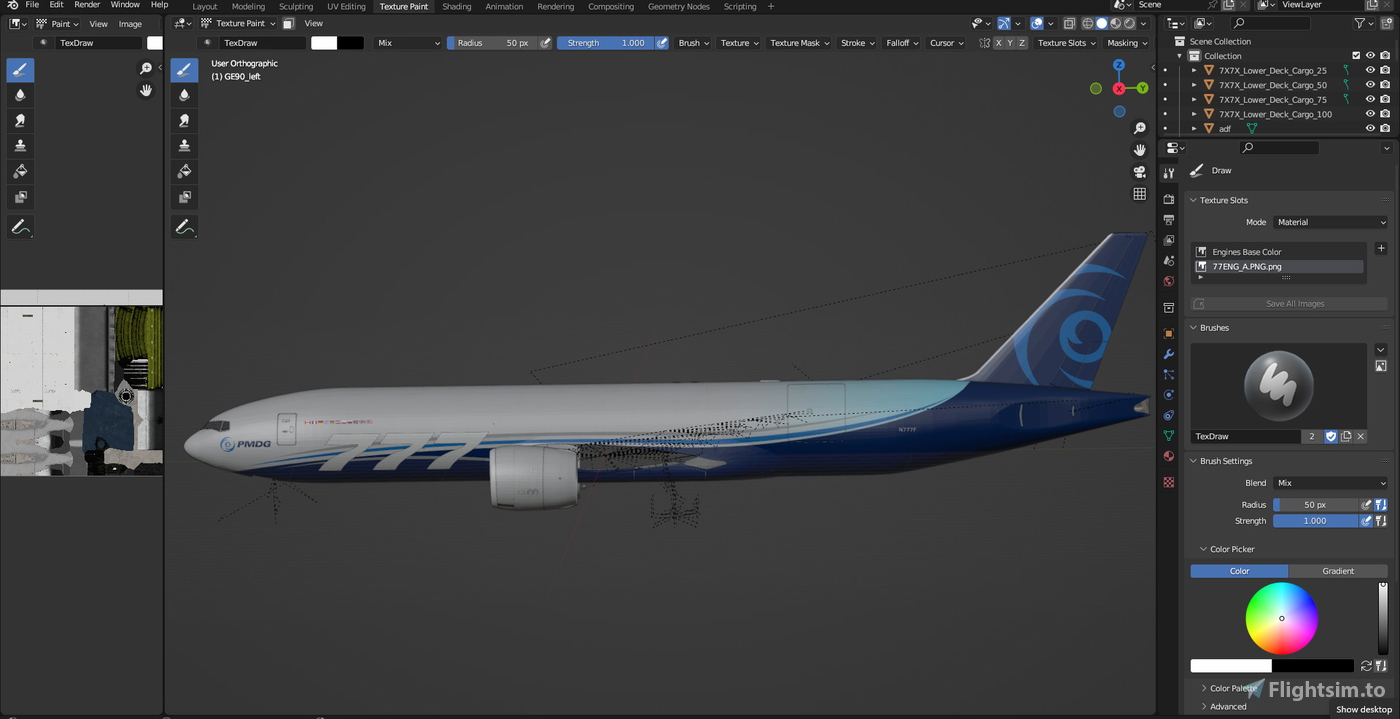 Blender PaintKit for PMDG-777F | 8k for Microsoft Flight Simulator | MSFS