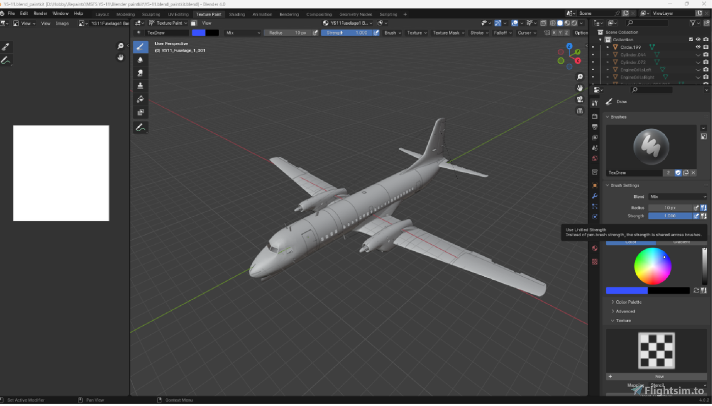 Blender Paintkit for the Inibuilds YS-11 for Microsoft Flight Simulator | MSFS