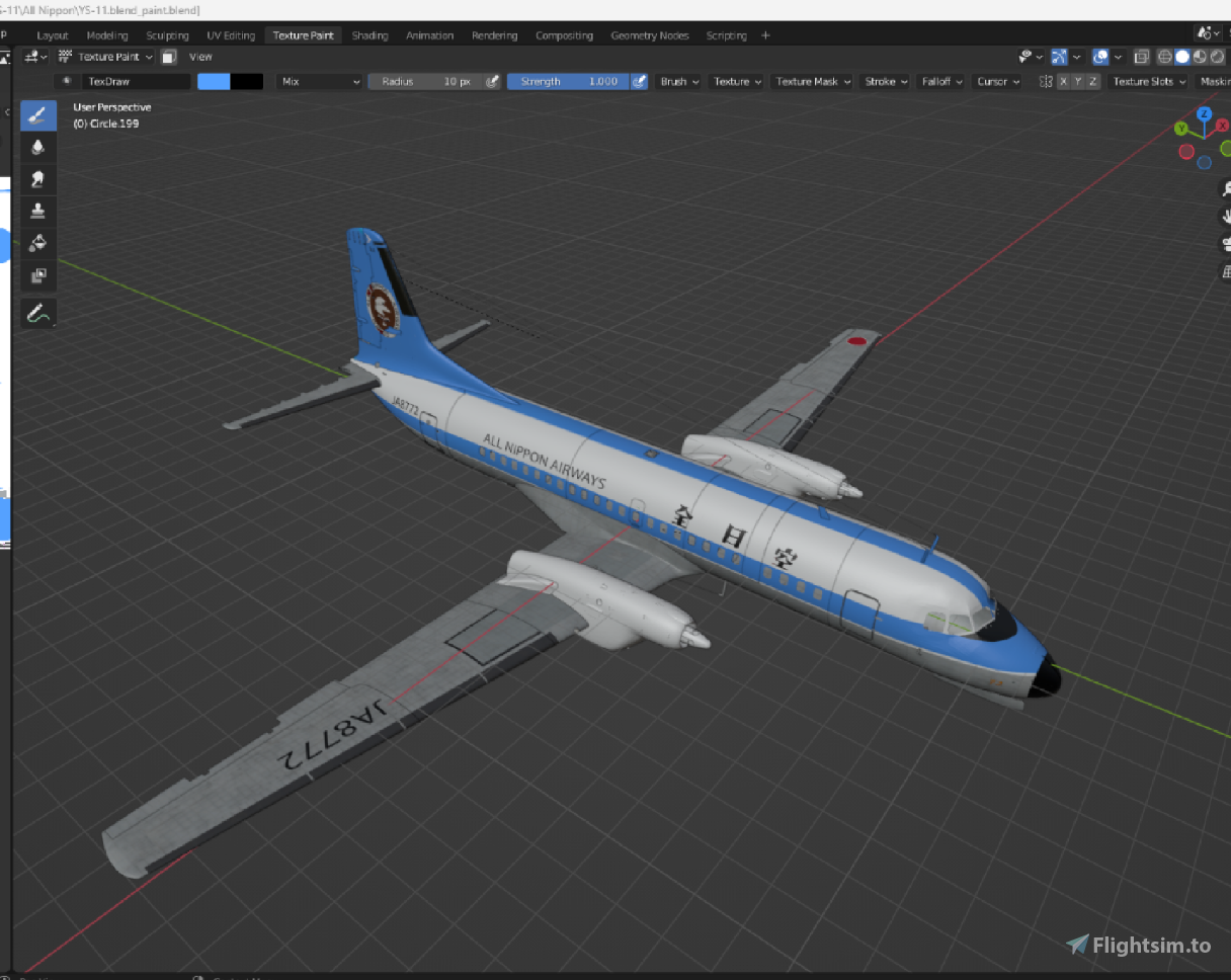 Blender Paintkit for the Inibuilds YS-11 for Microsoft Flight Simulator | MSFS