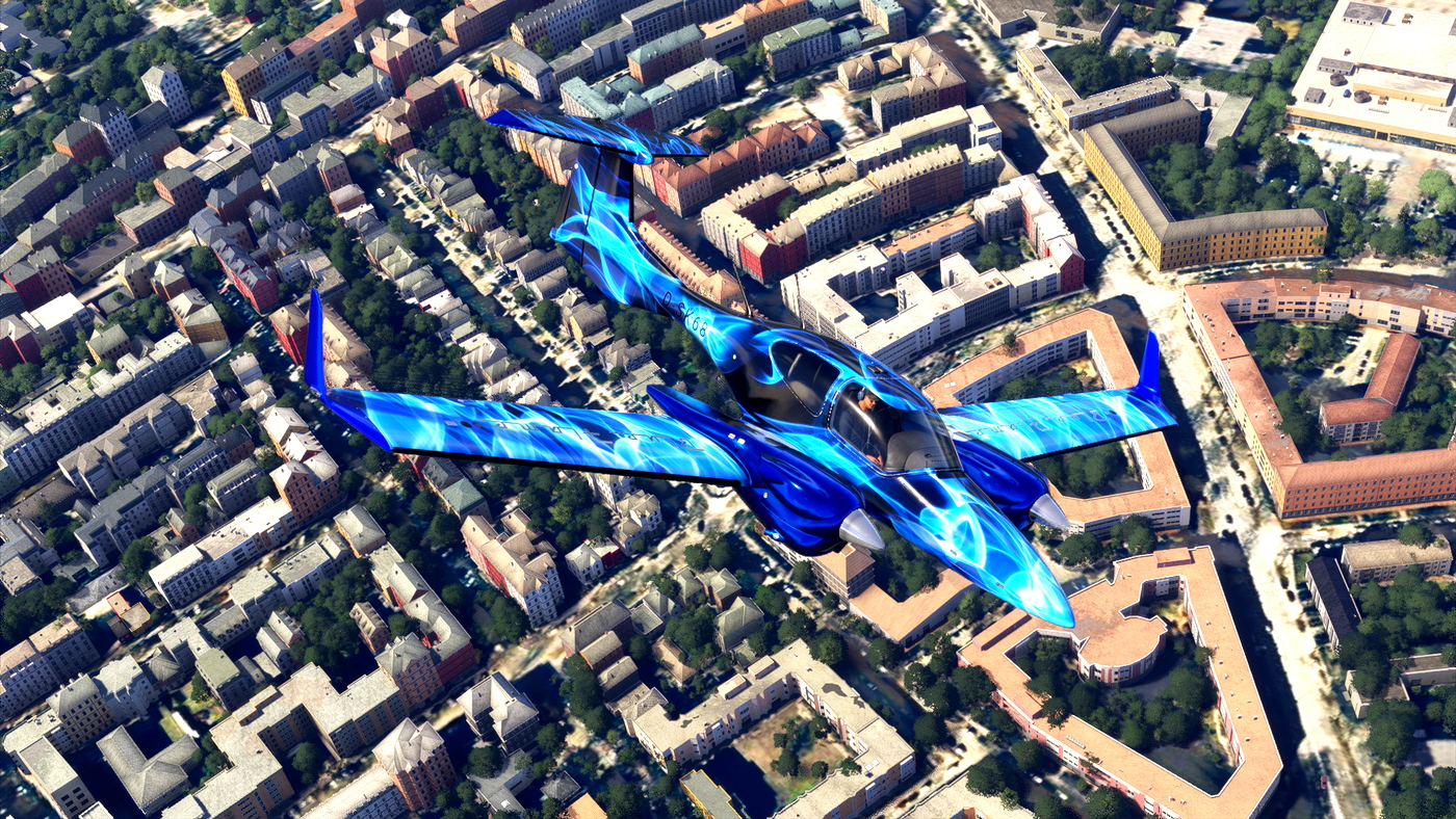 Blue Flame livery for cows Diamond DA42 for Microsoft Flight Simulator ...