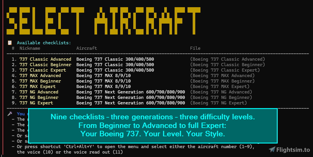 Boeing 737 Checklist Bundle – Checklist Bundle for Checklist Reader per ...