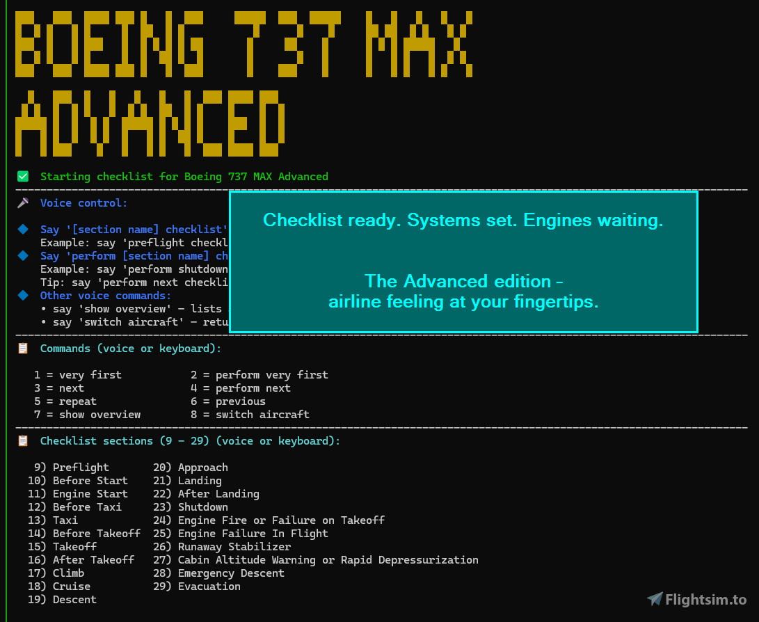 Boeing 737 Checklist Bundle – Checklist Bundle for Checklist Reader ...