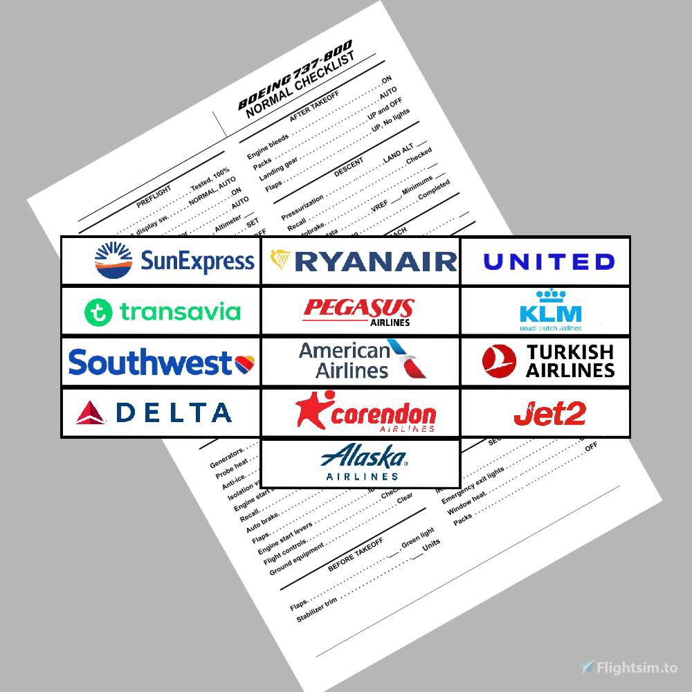 Boeing 737NG Checklists Pack para Microsoft Flight Simulator | MSFS