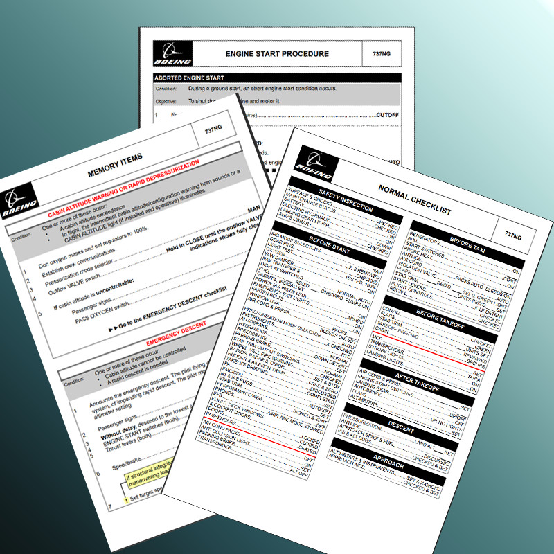 Boeing 737NG Normal Checklist for Microsoft Flight Simulator | MSFS
