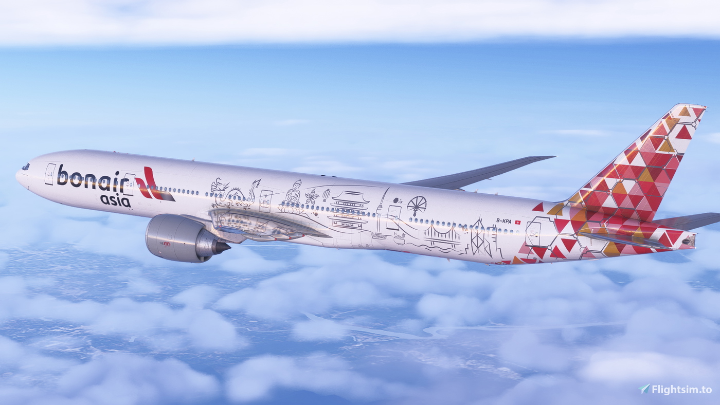 Bon Air Asia Virtual Boeing 777-300ER Special Livery PMDG para ...