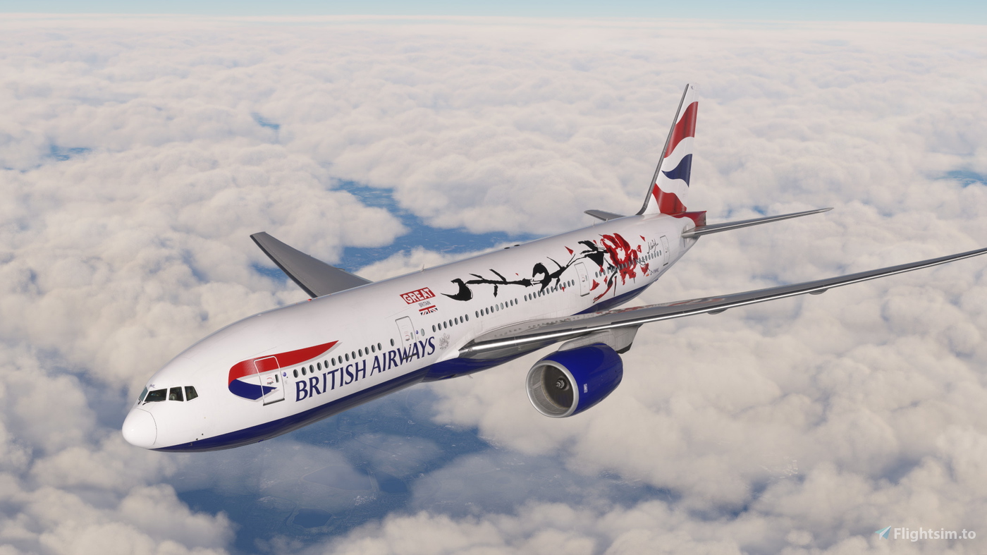 British Airways ("Festival of Creativity", G-YMML) - PMDG 777-200ER (RR ...