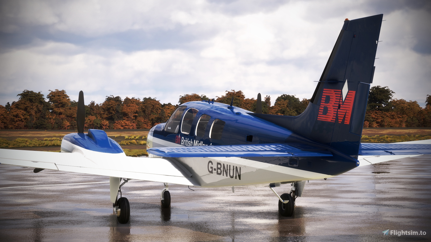 British Midland (G-BNUN) Diamond Livery | Black Square + Asobo Baron 58 | Into the Blue ...