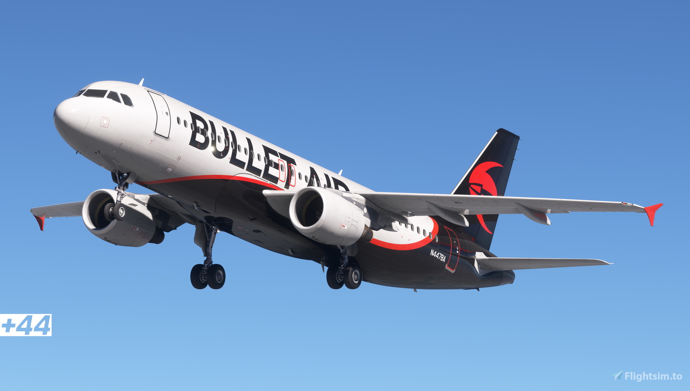 Bullet Air (N447BA) Fenix A320 - 8K for Microsoft Flight Simulator | MSFS