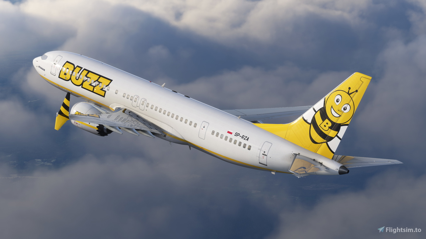 BUZZ [Package 1] w/Cabin IFly B737 MAX 8 for Microsoft Flight Simulator ...