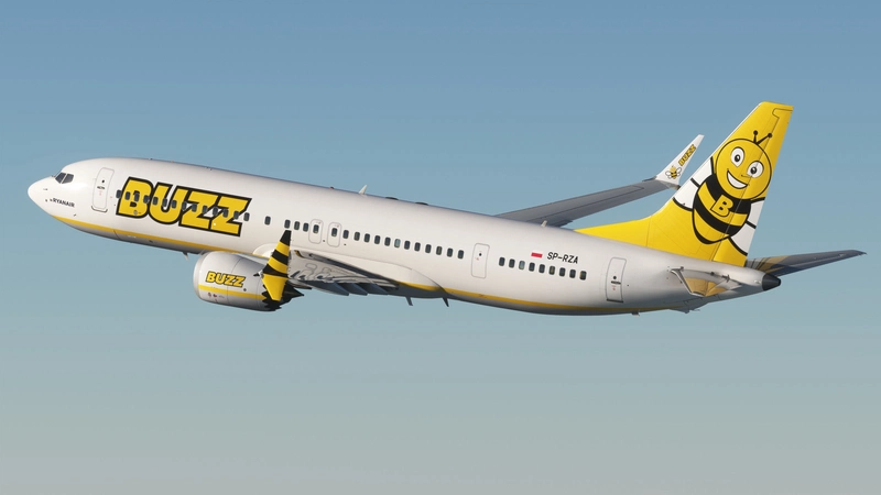 BUZZ [Package 1] w/Cabin IFly B737 MAX 8 for Microsoft Flight Simulator ...