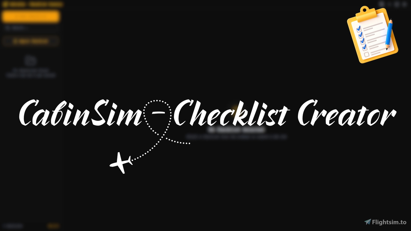 CabinSim - Checklist Creator voor Microsoft Flight Simulator | MSFS