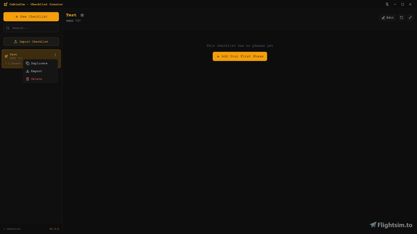 CabinSim - Checklist Creator voor Microsoft Flight Simulator | MSFS