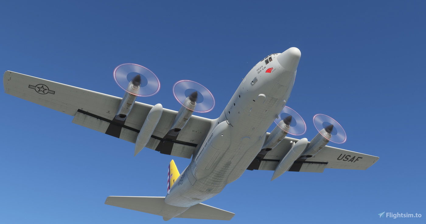 Captain Sim C130H US Air Guard Arkansas ANG Yellow Tail 81-0629 for ...