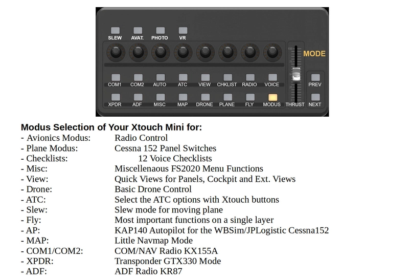 Cessna 152 / 172 Template and Gauge for Behringer XTouch Mini and Axis ...