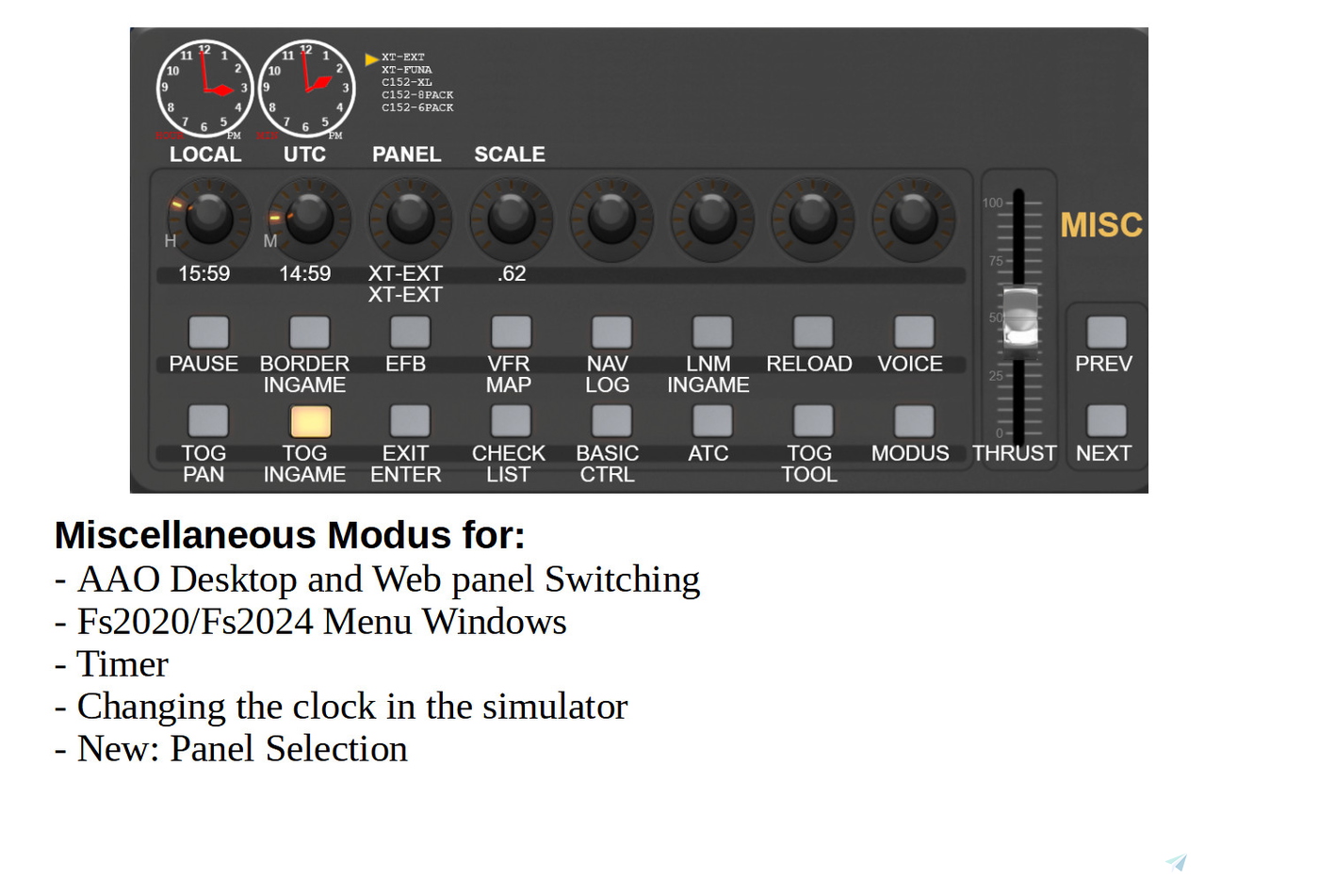 Cessna 152 / 172 Template and Gauge for Behringer XTouch Mini and Axis ...