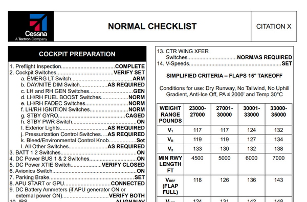 Boeing 737NG Normal Checklist für Microsoft Flight Simulator | MSFS