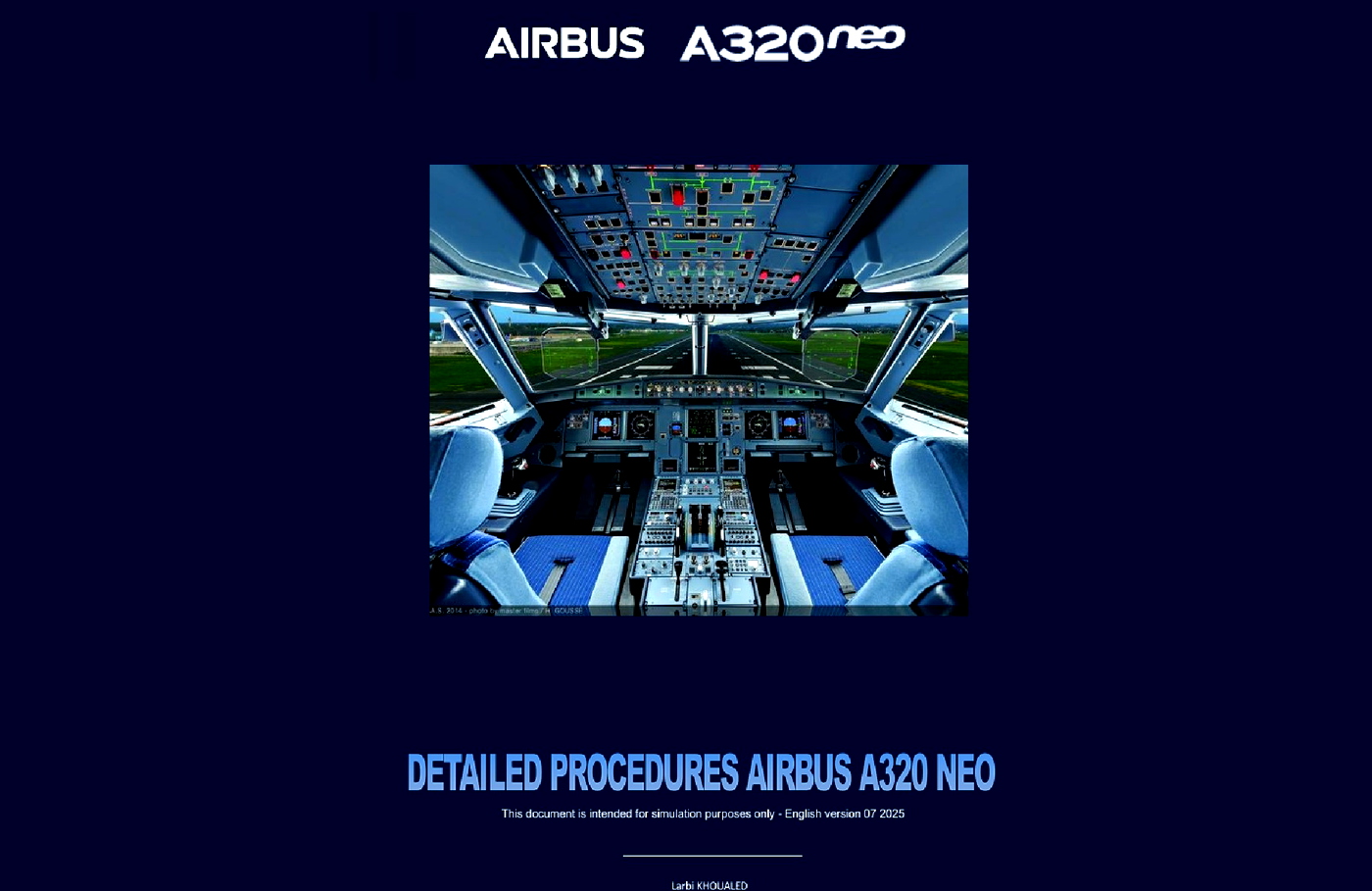 Check-List - DETAILED PROCEDURES A320 NEO for Microsoft Flight ...