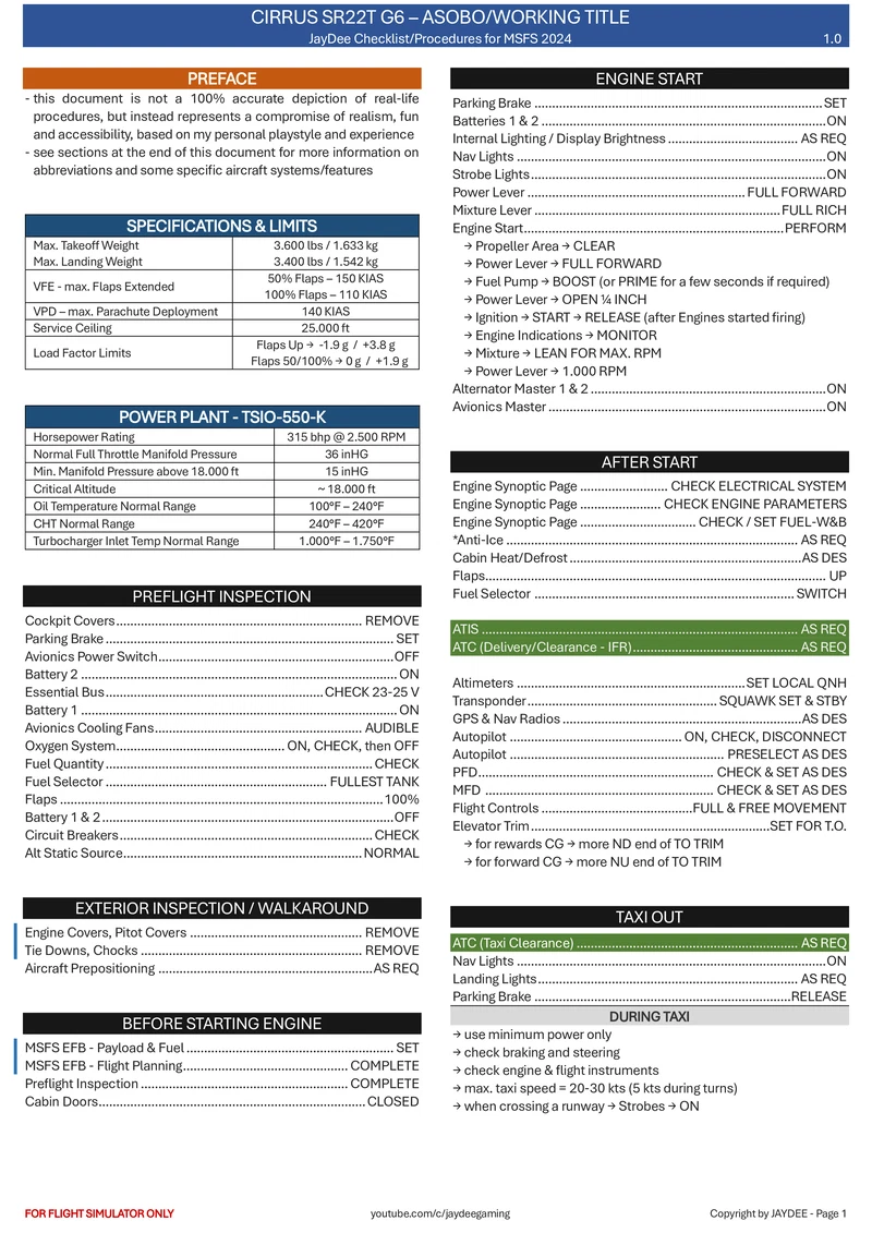 Checklists for Microsoft Flight Simulator | MSFS | Flightsim.to