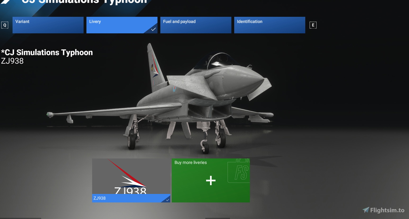 Cj Simulations Typhoon RAF Warton Typhoon ZJ938 for Microsoft Flight Simulator | MSFS