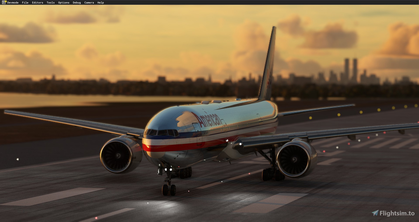 CS 777-200 American Airlines Old Polished Bare Metal のために Microsoft Flight Simulator | MSFS