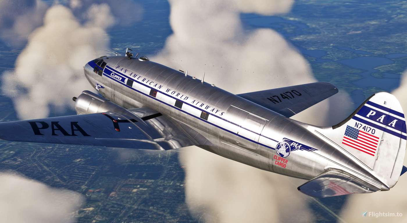 Curtiss C-46 - Pan American for Microsoft Flight Simulator | MSFS