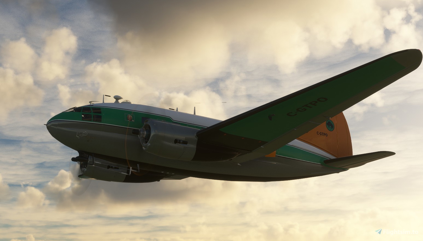 Curtiss C-46 Commando - C-GTPO Livery for Microsoft Flight Simulator | MSFS