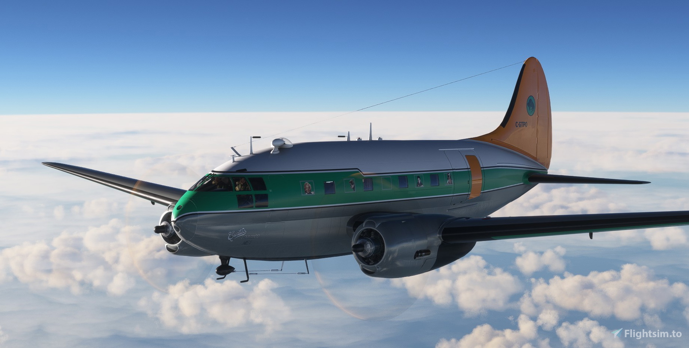 Curtiss C-46 Commando - C-GTPO Livery for Microsoft Flight Simulator | MSFS