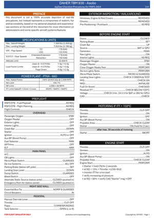 Daher TBM 930 (Asobo) - JayDee´s Checklist & Procedures - User Content ...