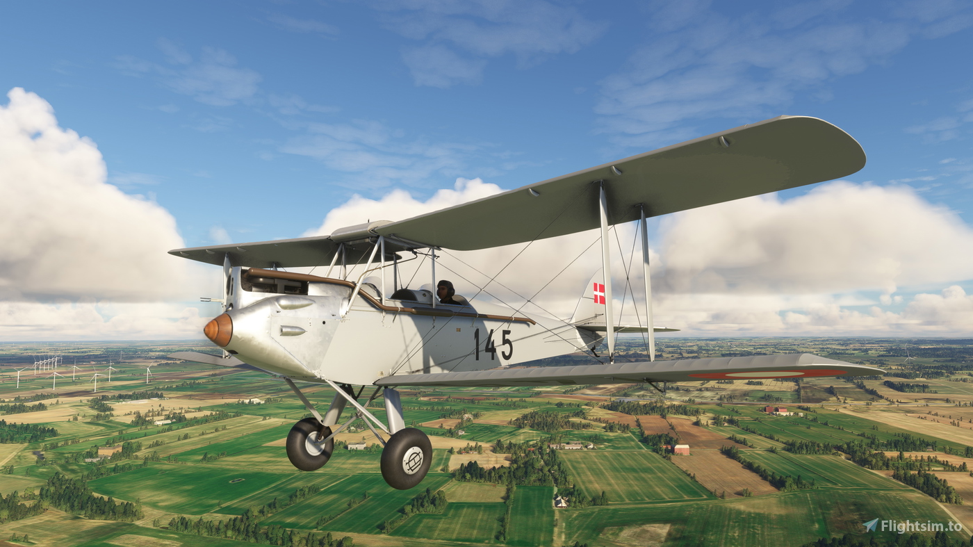 de Havilland DH-60 Gipsy Moth Danish Naval Air Service #145 for Microsoft Flight Simulator | MSFS